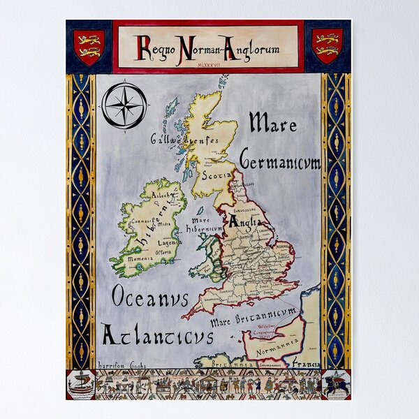"Norman England 1066; William the Conqueror Map" Poster for Sale by ...