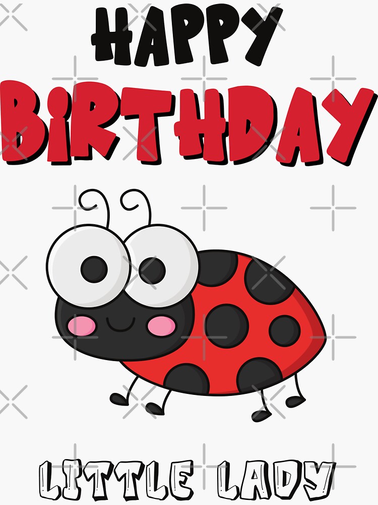 "Happy Birthday Little Lady!! Funny Ladybird Birthday Pun" Sticker for ...