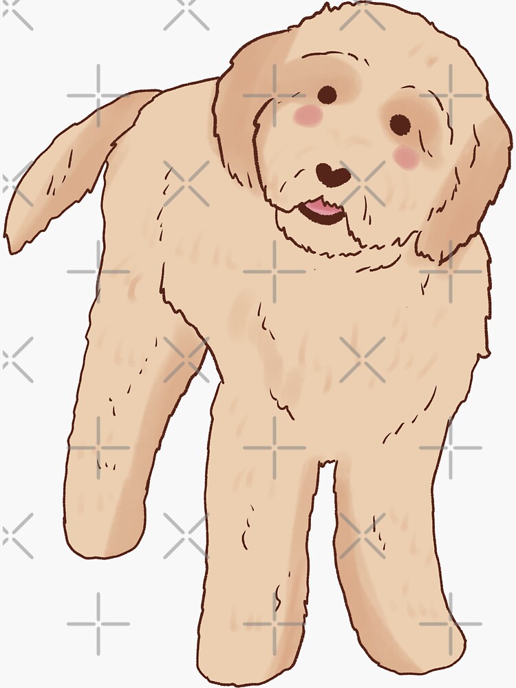 "Cartoon Golden Doodle " Sticker for Sale by Mayarart | Redbubble