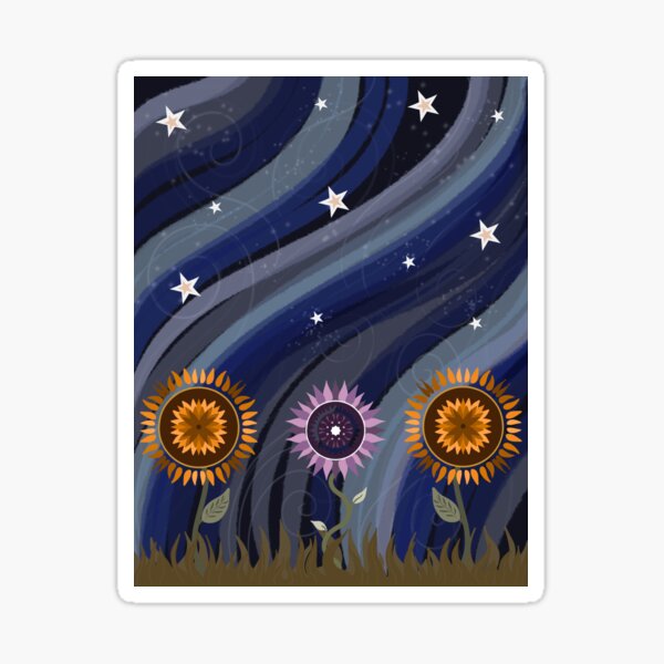 "Floral night" Sticker for Sale by Death-byart | Redbubble