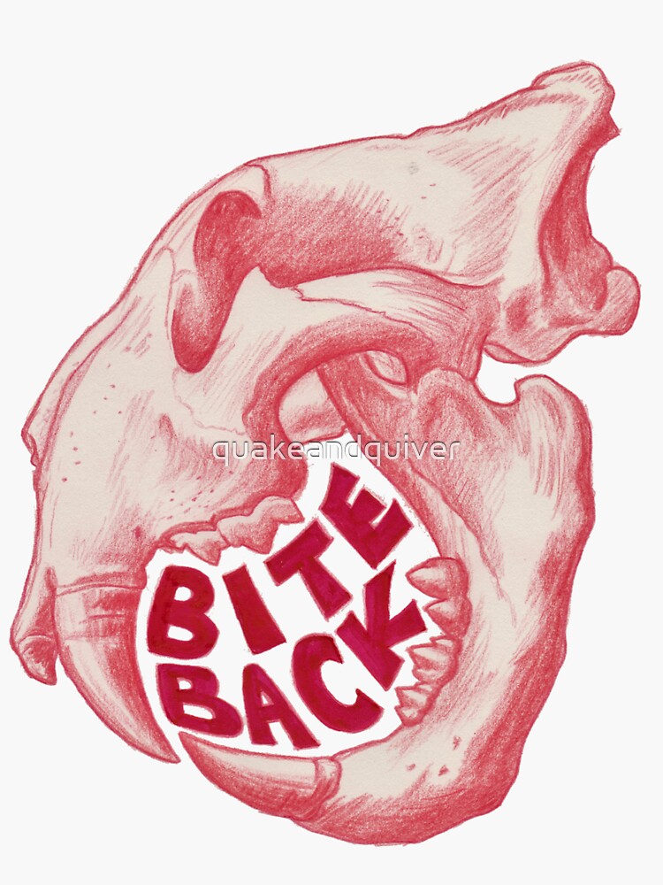 "Tiger Bite" Sticker by quakeandquiver | Redbubble