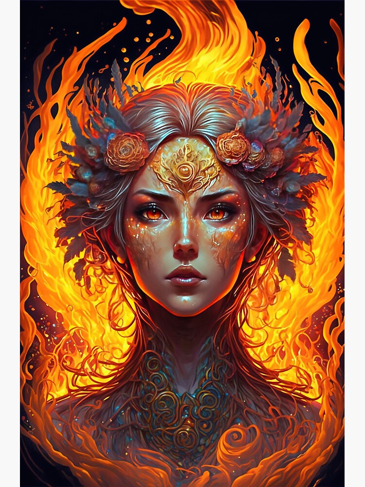 "Beautiful Fire Goddess" Sticker for Sale by atomdigitalart | Redbubble