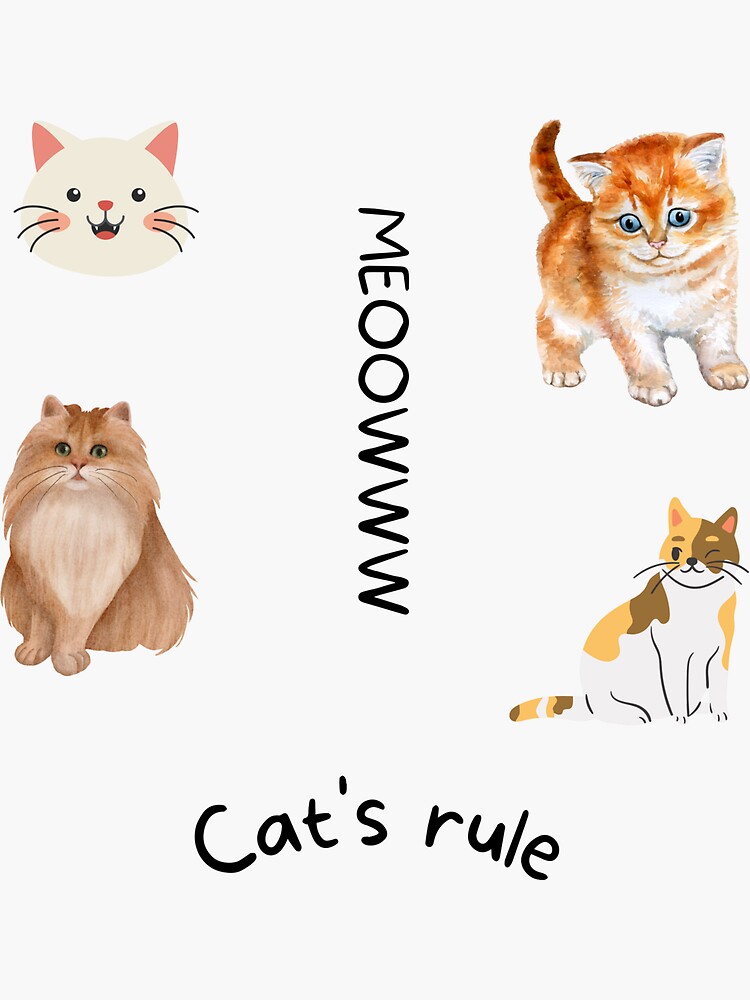 "Cat rule" Sticker for Sale by Abbi99 | Redbubble