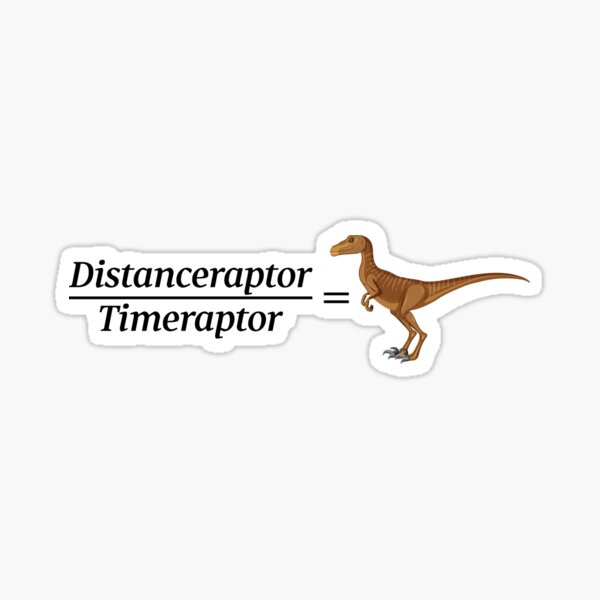 "Velociraptor Math - Funny Dinosaur Velocity Formula" Sticker for Sale ...