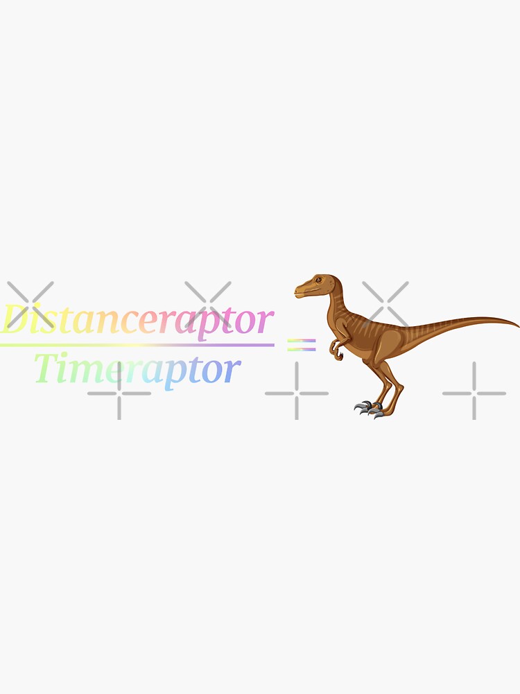"Velociraptor Math - Funny Dinosaur Velocity Formula" Sticker for Sale ...
