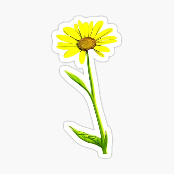 "Yellow daisy flower" Sticker for Sale by gramizzia | Redbubble