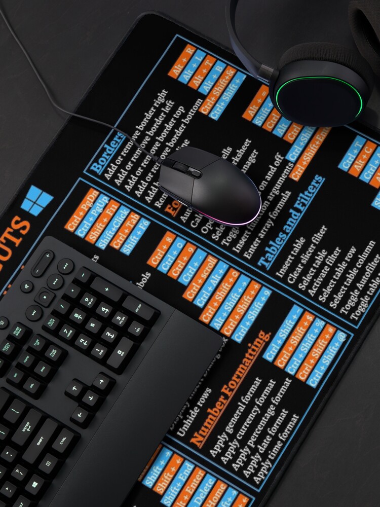 "Excel Shortcuts Desk Mats" Mouse Pad for Sale by Your-beauty | Redbubble