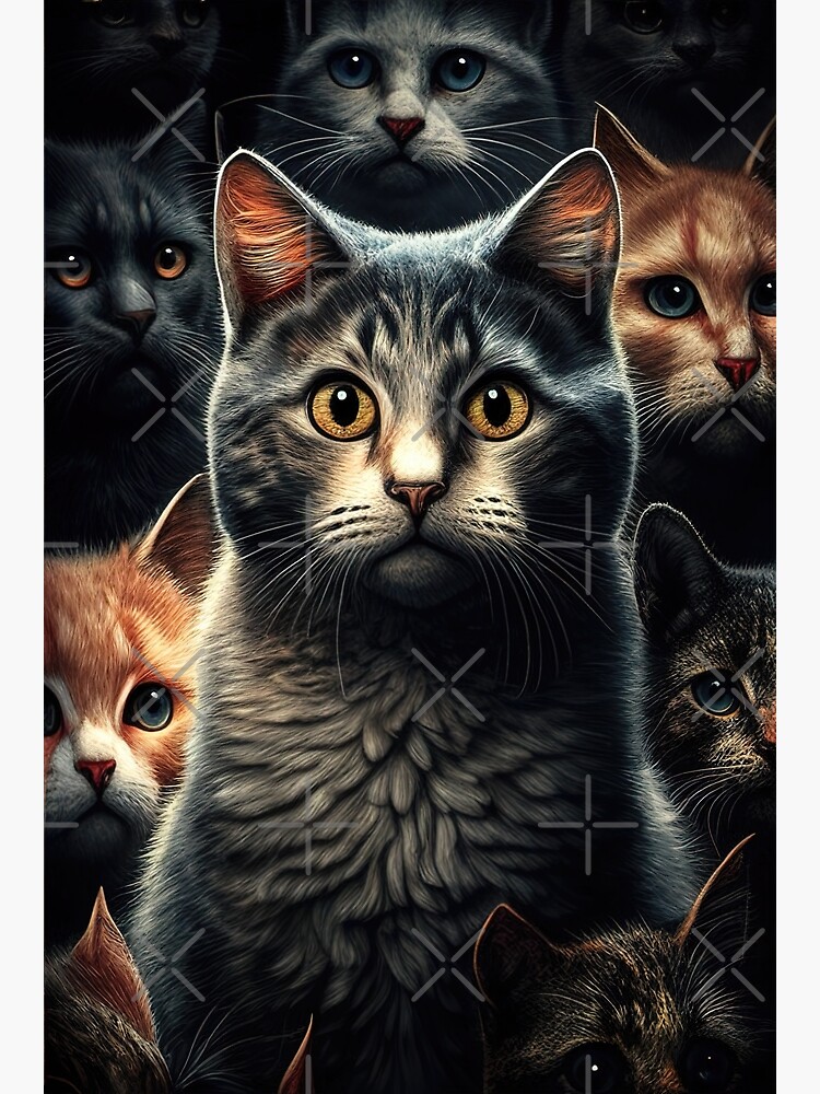 "A whole lot of cat faces" Poster for Sale by zomgwtfbekjam | Redbubble