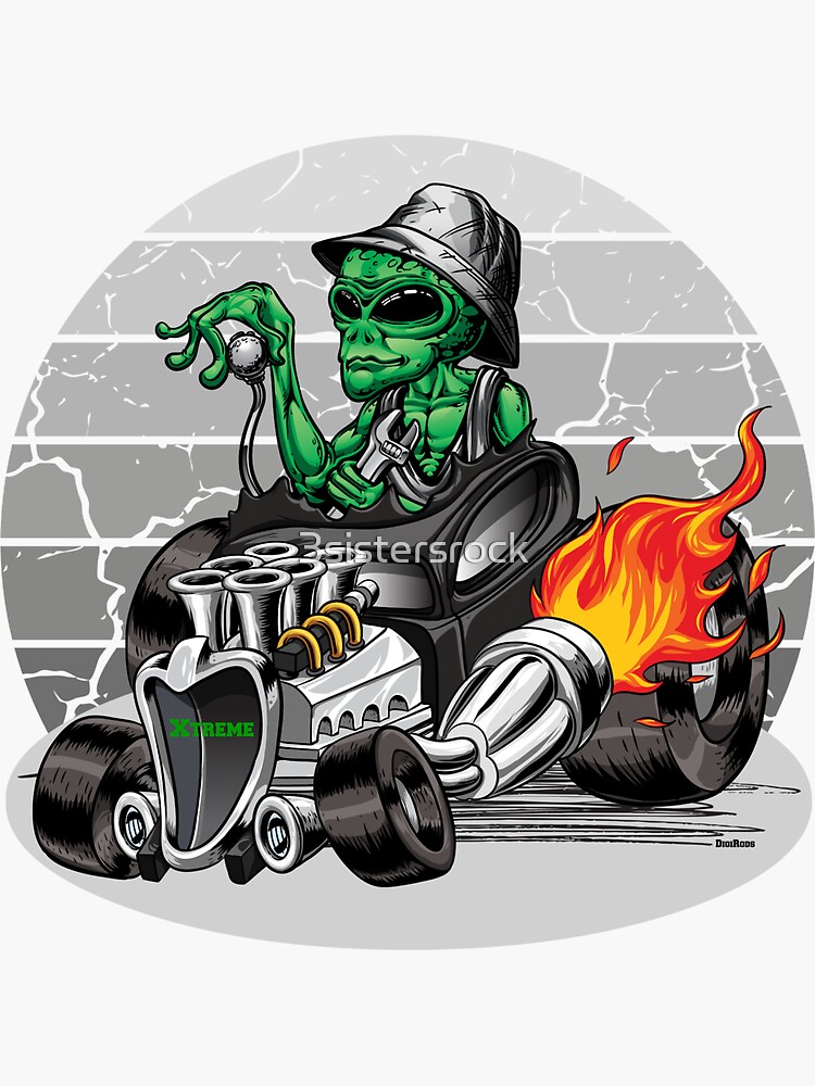 "DigiRods XRod Xtreme Hot Rod Car Racer Series Alien Space Mechanic ...