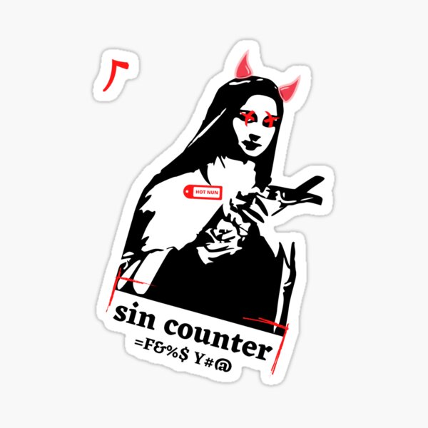 "NUN Sin Counter" Sticker for Sale by TurboLubin | Redbubble