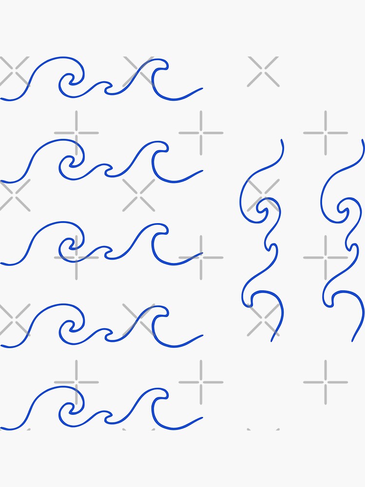 "Simple blue waves pattern sticker pack" Sticker for Sale by ...