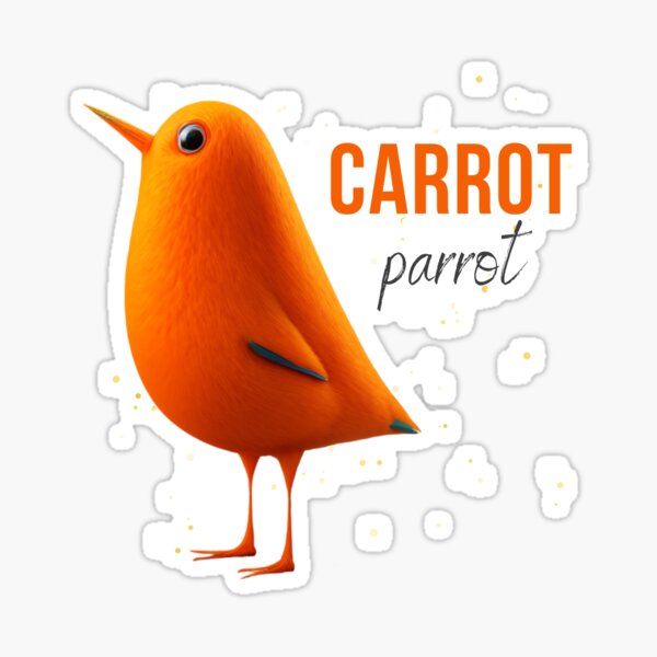 "CARROT parrot" Sticker for Sale by FedoraDesign | Redbubble