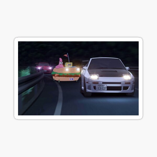 "Spongebob initial d" Sticker for Sale by joseanimates | Redbubble