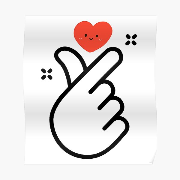 Póster «Regalos de corazón de dedo coreano para ella, amante de K Pop ...