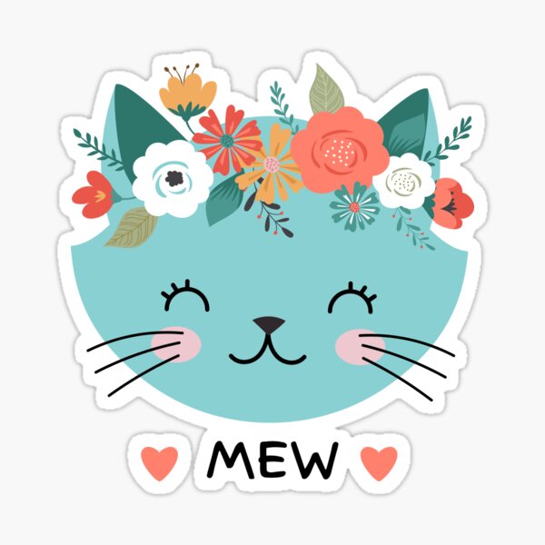 "Cut Mew for Saint Valentine" Sticker for Sale by 99Deskarte | Redbubble