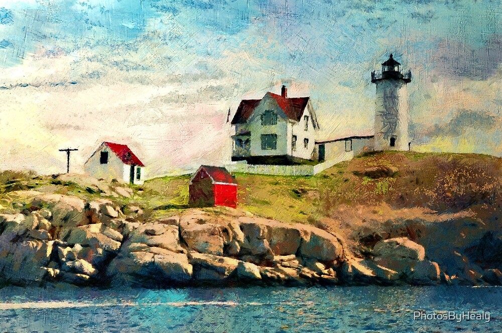 "Nubble light - painted" by PhotosByHealy | Redbubble