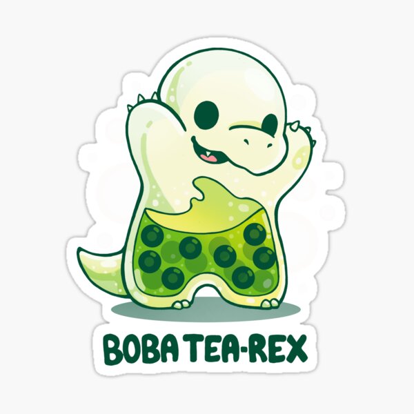 "Boba Tea-Rex" Sticker for Sale by VallinArt | Redbubble