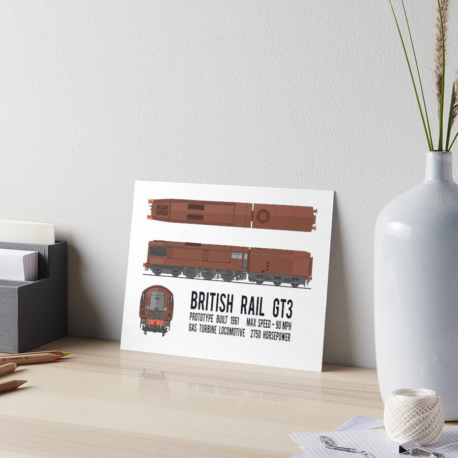 "British Rail GT3 Prototype Gas Turbine Locomotive Train Diagram Gift ...