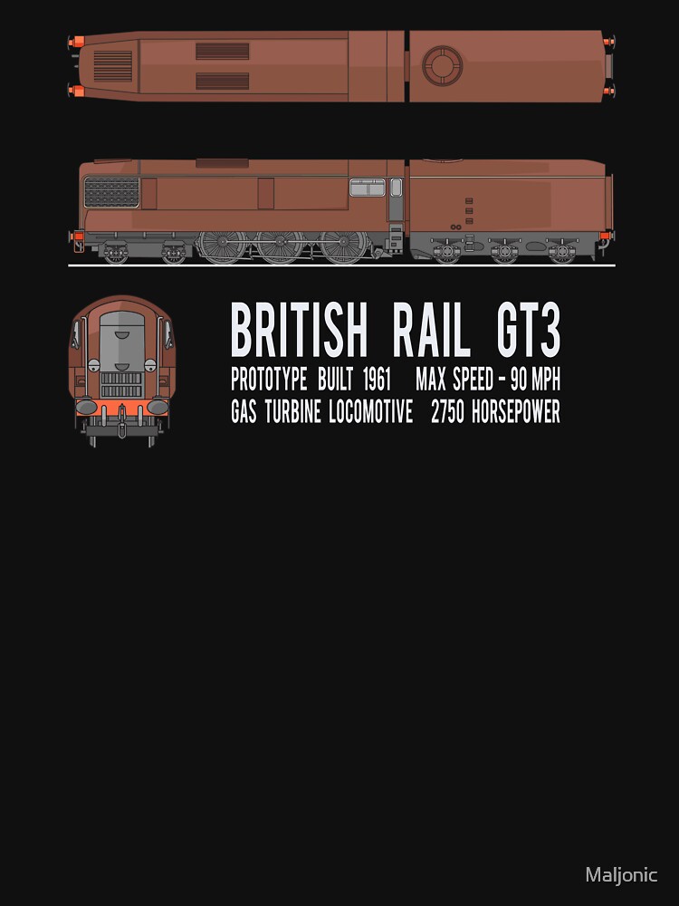 "British Rail GT3 Prototype Gas Turbine Locomotive Train Diagram Gift ...