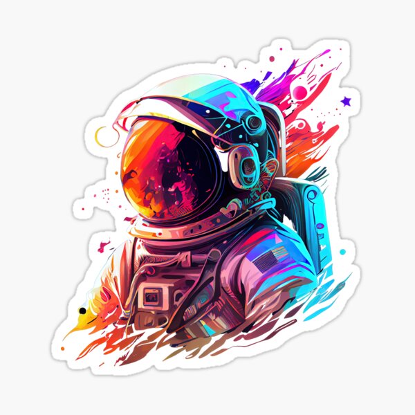 "Trippy Astronaut" Sticker for Sale by WilderMinds | Redbubble