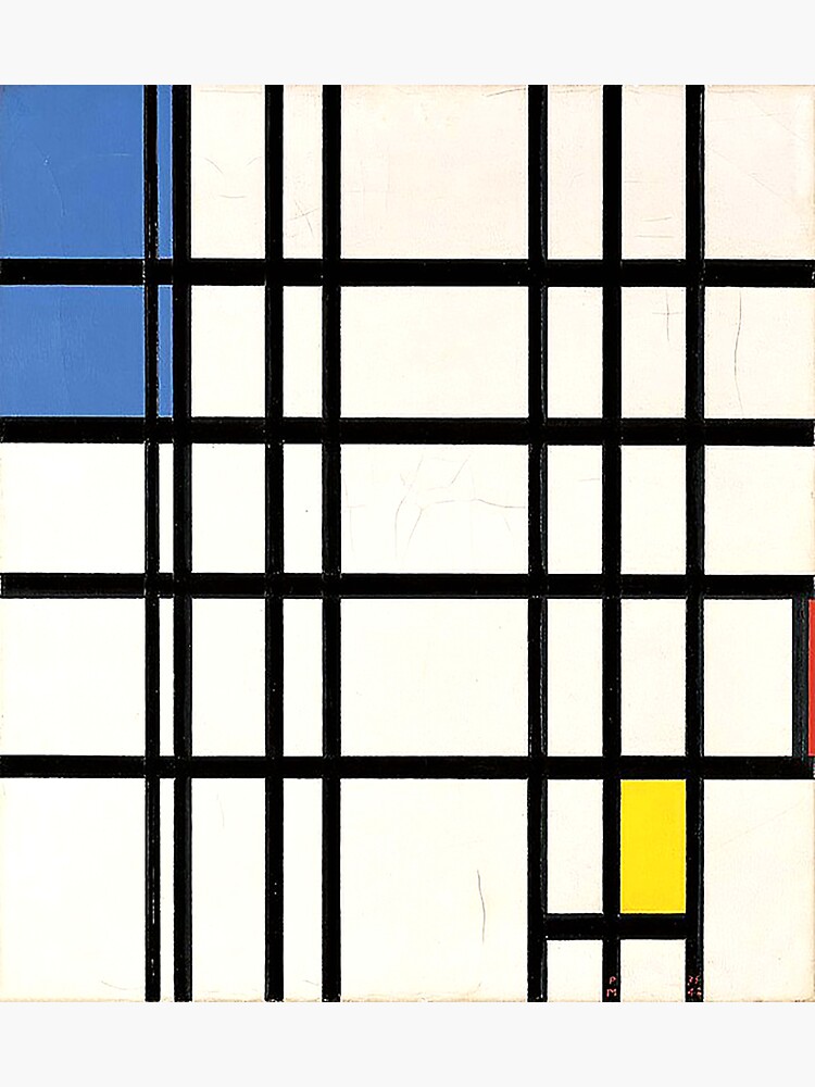 "Mondrian Piet Rhythmus aus geraden Linien Kunstsammlung " Sticker for ...