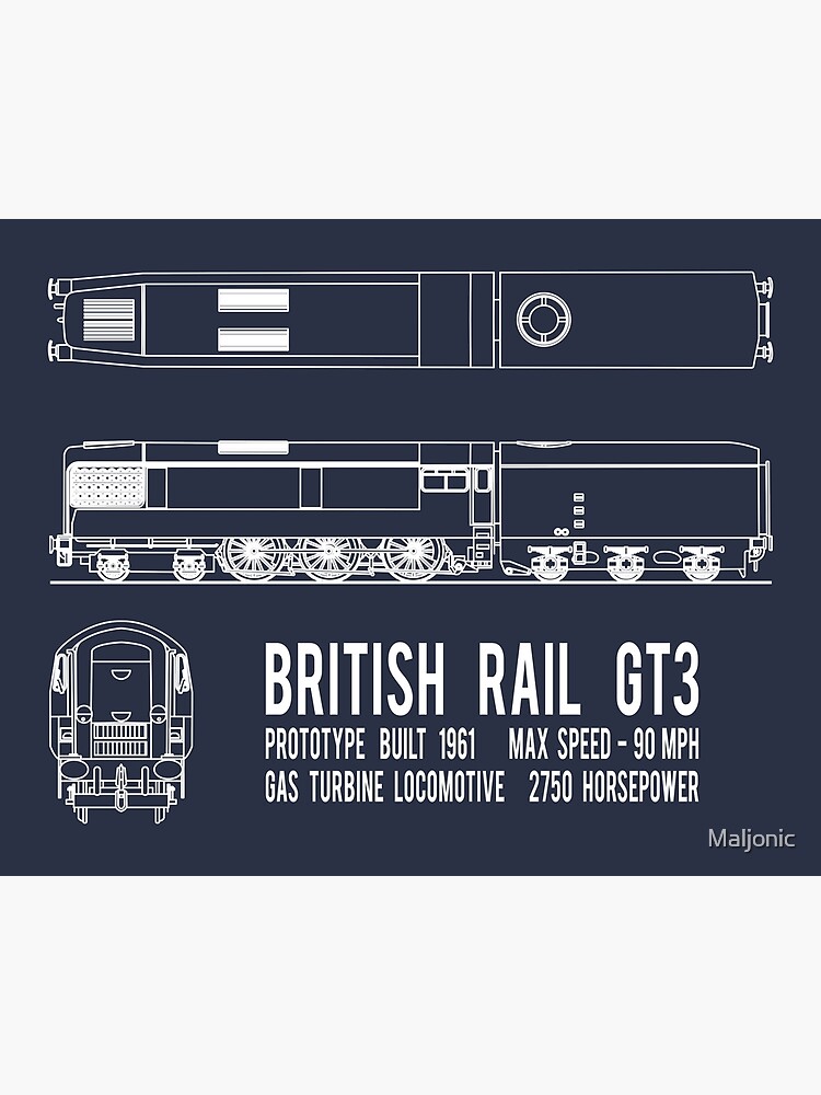 "British Rail GT3 Prototype Gas Turbine Locomotive Train Blueprint ...