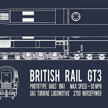 "British Rail GT3 Prototype Gas Turbine Locomotive Train Blueprint ...