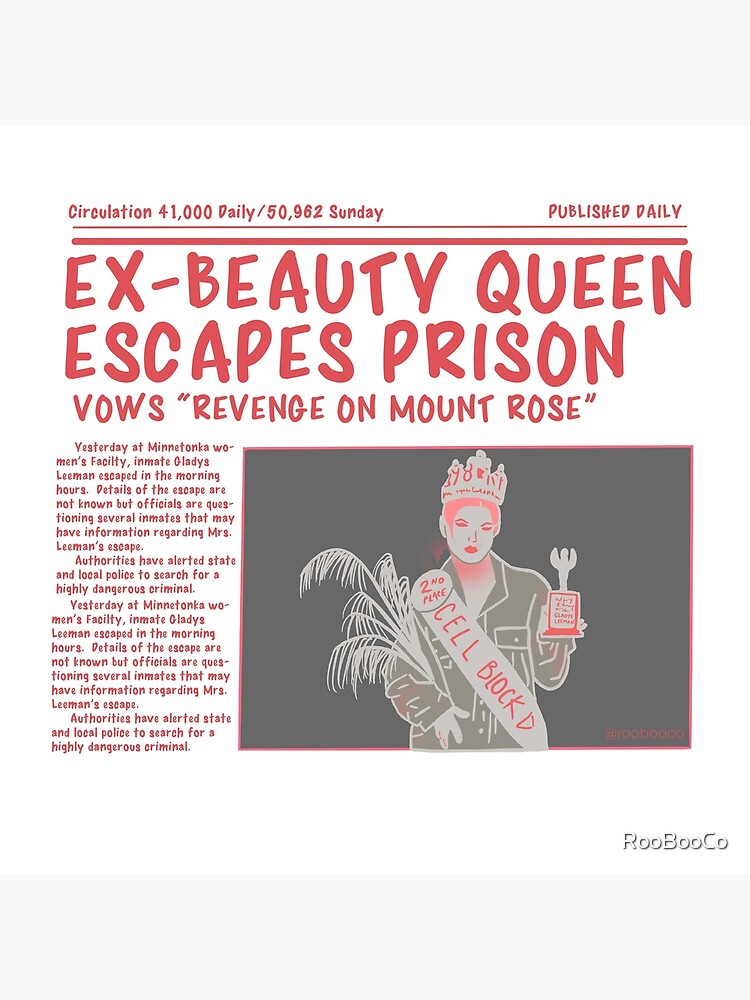 "Ex-Beauty Queen Convict" Poster for Sale by RooBooCo | Redbubble