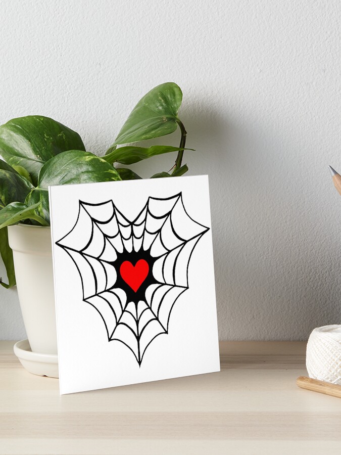 "Spider Web Love Red Heart Tattoo" Art Board Print for Sale by Cesar ...