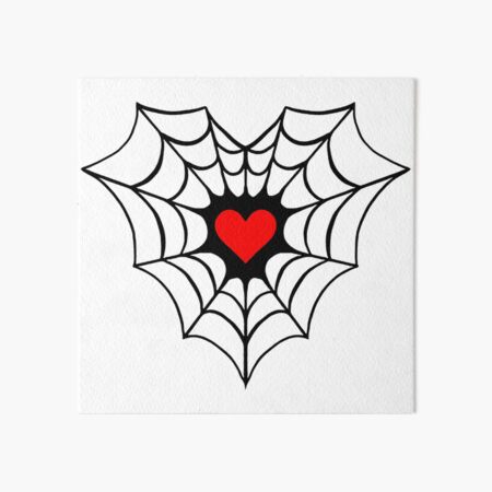 "Spider Web Love Red Heart Tattoo" Art Board Print for Sale by Cesar ...