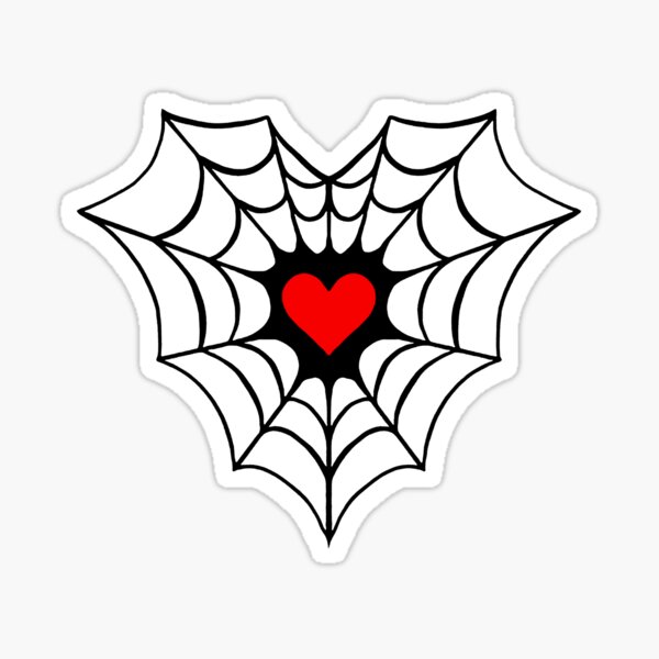 "Spider Web Love Red Heart Tattoo" Sticker for Sale by Cesarcali ...