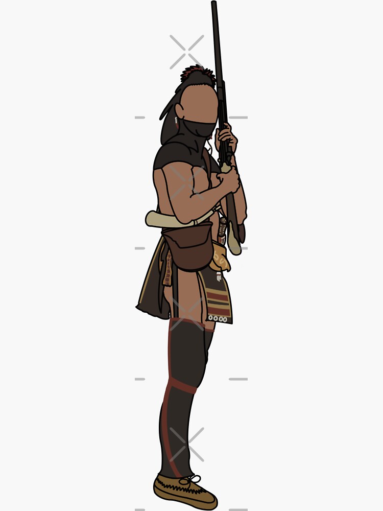 "Magua in full war dress" Sticker for Sale by Sonofaseacook | Redbubble