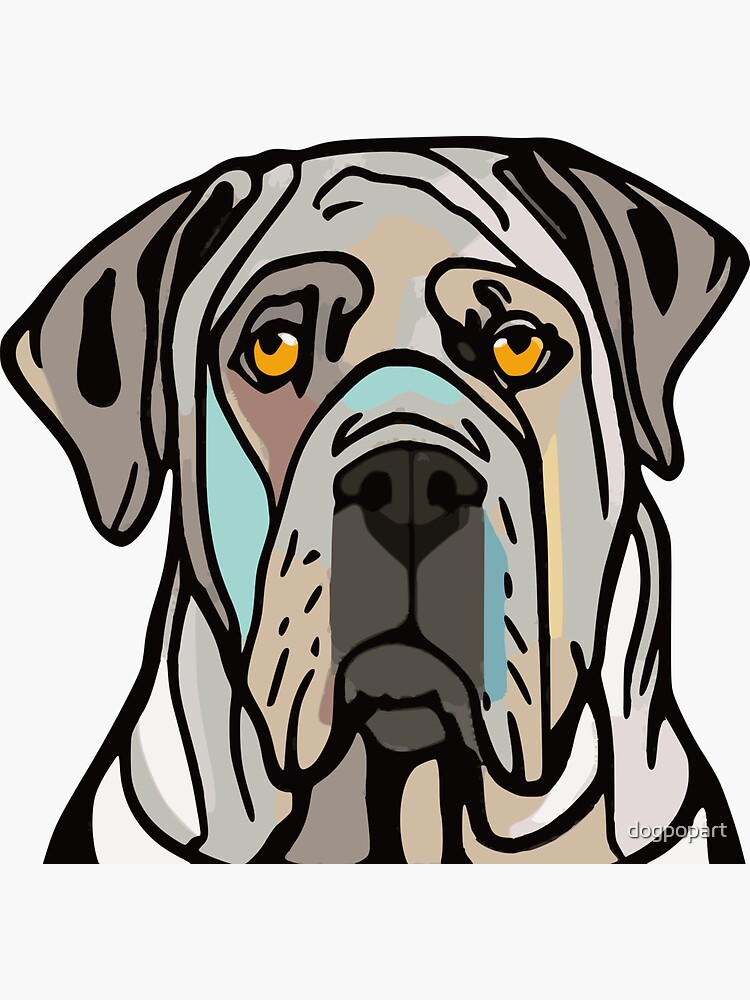 "English Mastiff" Sticker for Sale by dogpopart | Redbubble