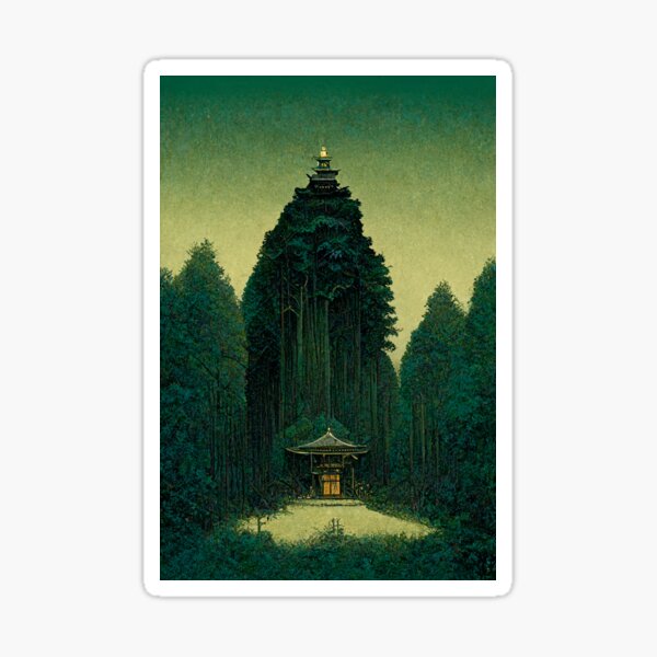 "Secret Forest Shrine" Sticker for Sale by R-PattersonArt | Redbubble