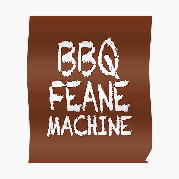 "BBQ Feane Machine - white print - minimalism (for medium to dark ...