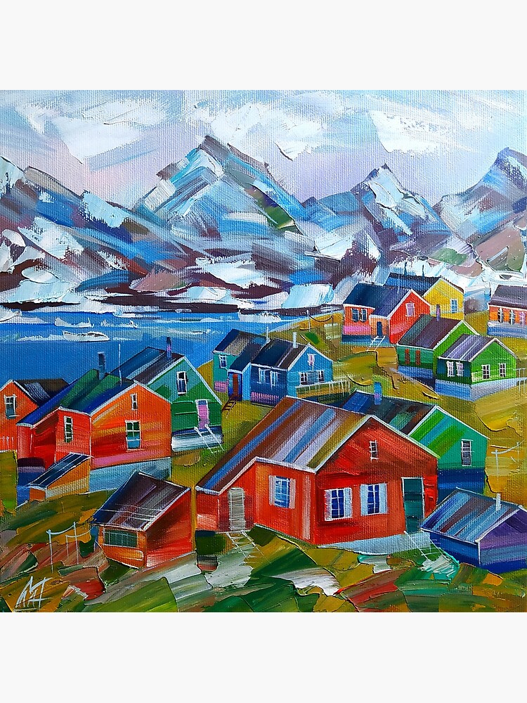 "Greenland, oil painting, nature of Greenland in art, landscape ...