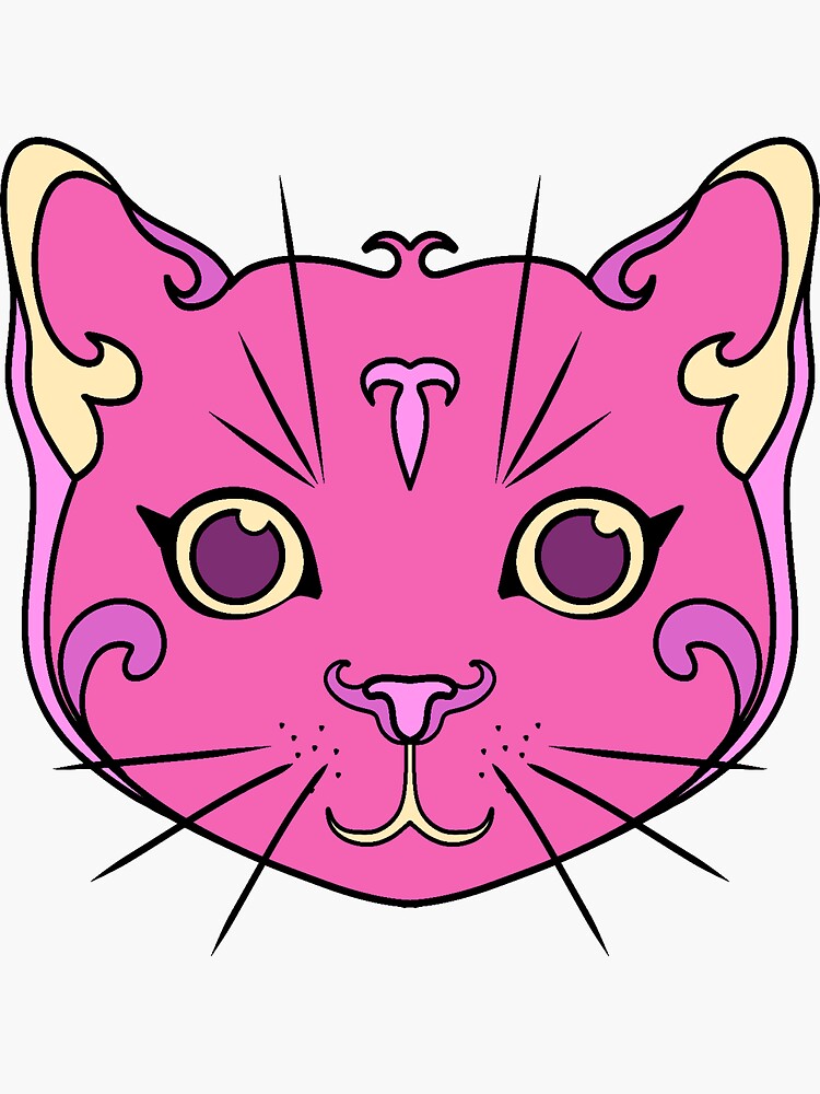 "Pink Cat" Sticker for Sale by MarieonArts | Redbubble