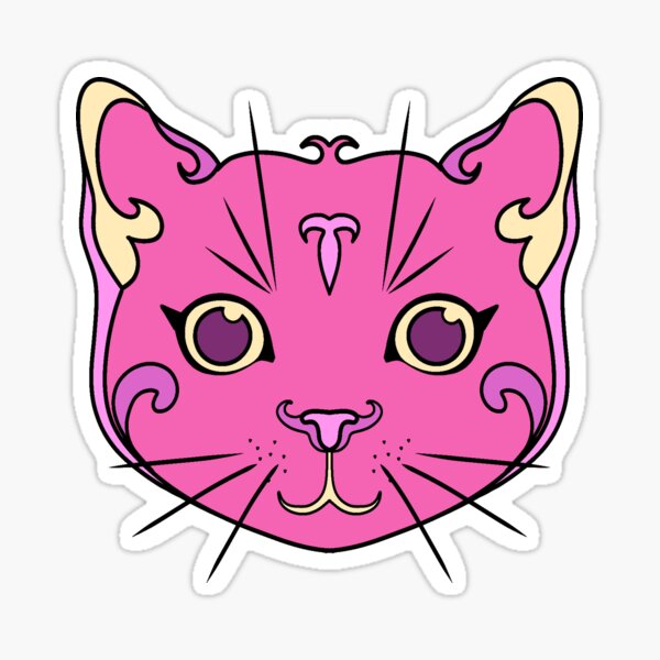 "Pink Cat" Sticker for Sale by MarieonArts | Redbubble