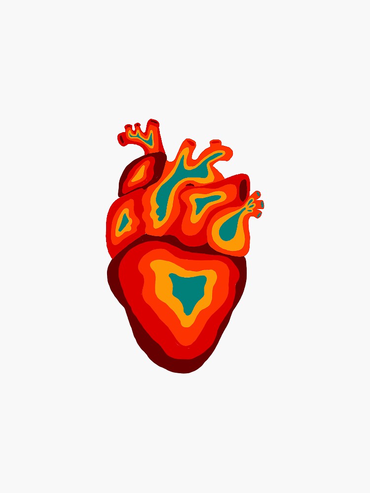 "thermal heart " Sticker for Sale by dalidoodles | Redbubble