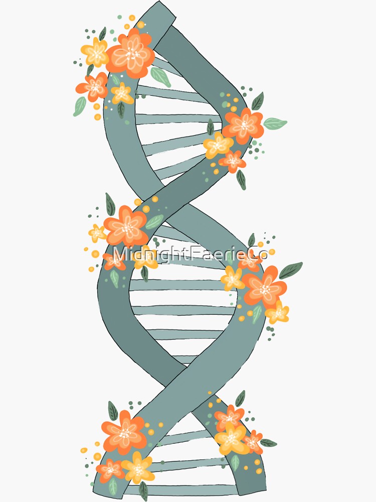 "floral dna strand " Sticker for Sale by dalidoodles | Redbubble