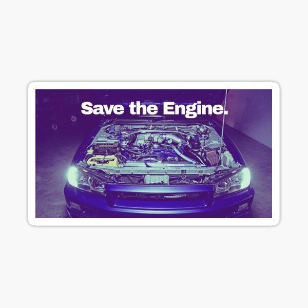 "Save the Gas Engine - Skyline" Sticker for Sale by PooleProducts ...