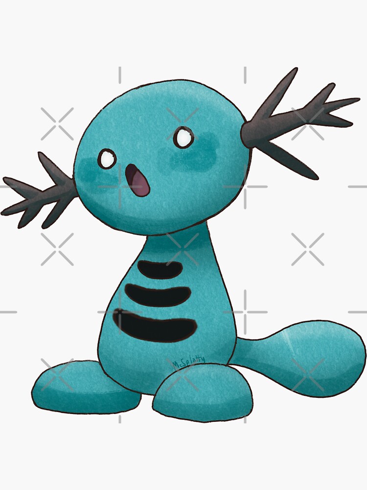 "Blue Wooper Surprised Face" Sticker for Sale by McSplatty | Redbubble