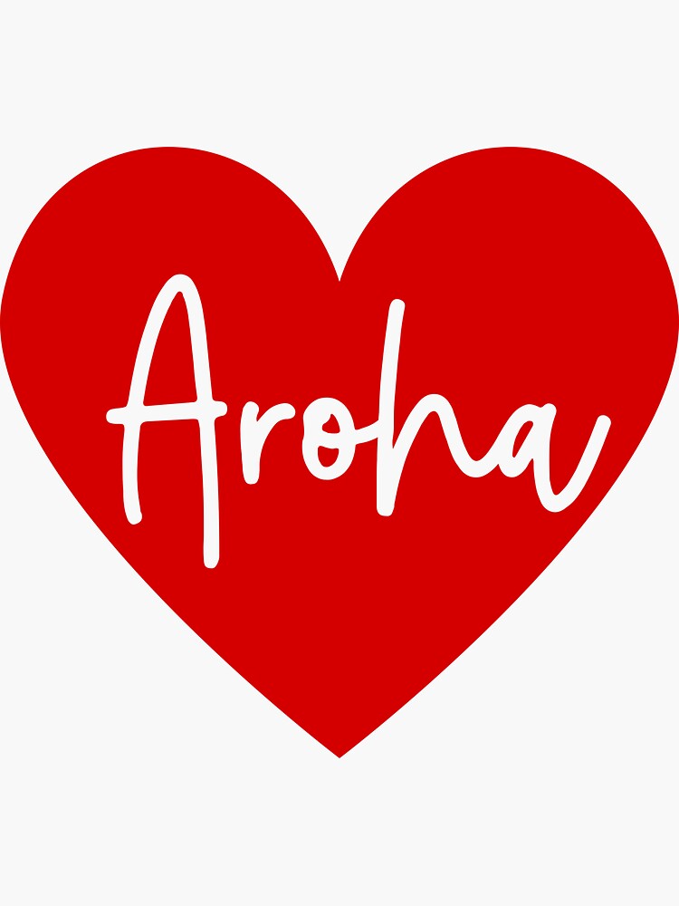 "Love Heart with Aroha, Love in Te Reo Maori, Red Heart" Sticker for ...