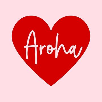 "Love Heart with Aroha, Love in Te Reo Maori, Red Heart, Pink ...