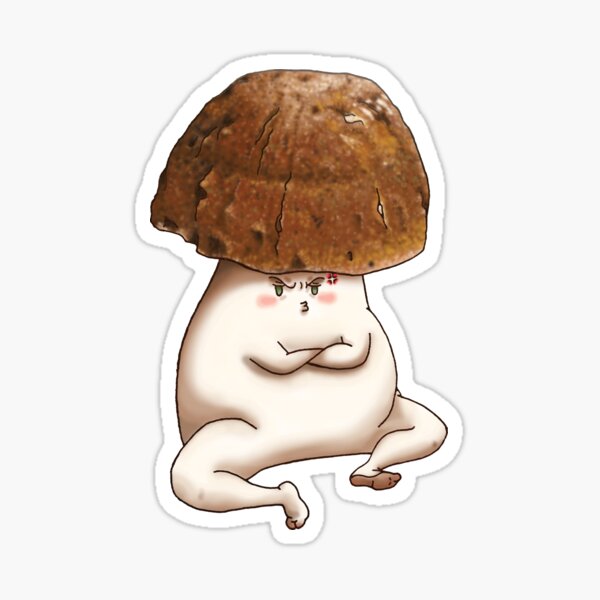 "Grumpy Penny Bun Mushroom Person" Sticker for Sale by HylianCedar ...