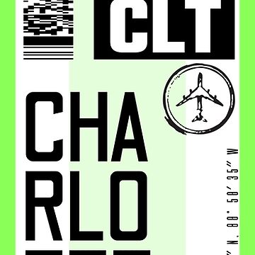 "CHARLOTTE CLT classic luggage tag airport iata stickers" Sticker for ...
