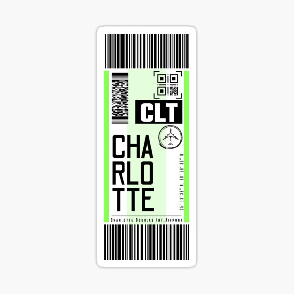 "CHARLOTTE CLT classic luggage tag airport iata stickers" Sticker for ...