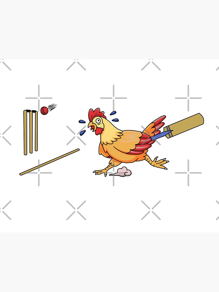 "Chicken playing Cricket" Sticker for Sale by daisydance | Redbubble