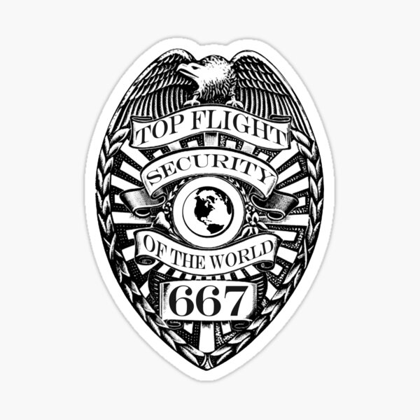"top flight security of the world badge" Sticker for Sale by JTK667 ...