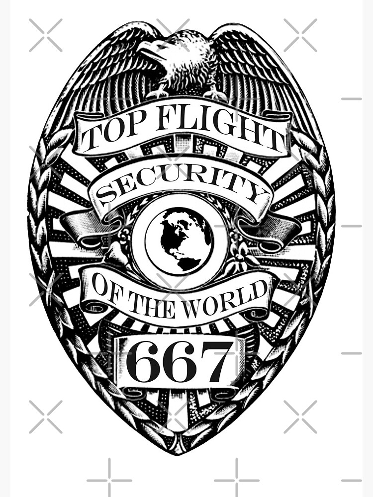 "top flight security of the world badge" Spiral Notebook for Sale by ...